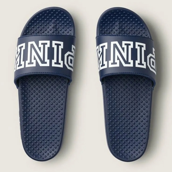 PINK Victoria's Secret | Shoes | Vs Pink Slides Sz L 9 Nwt Ensign Blue ...